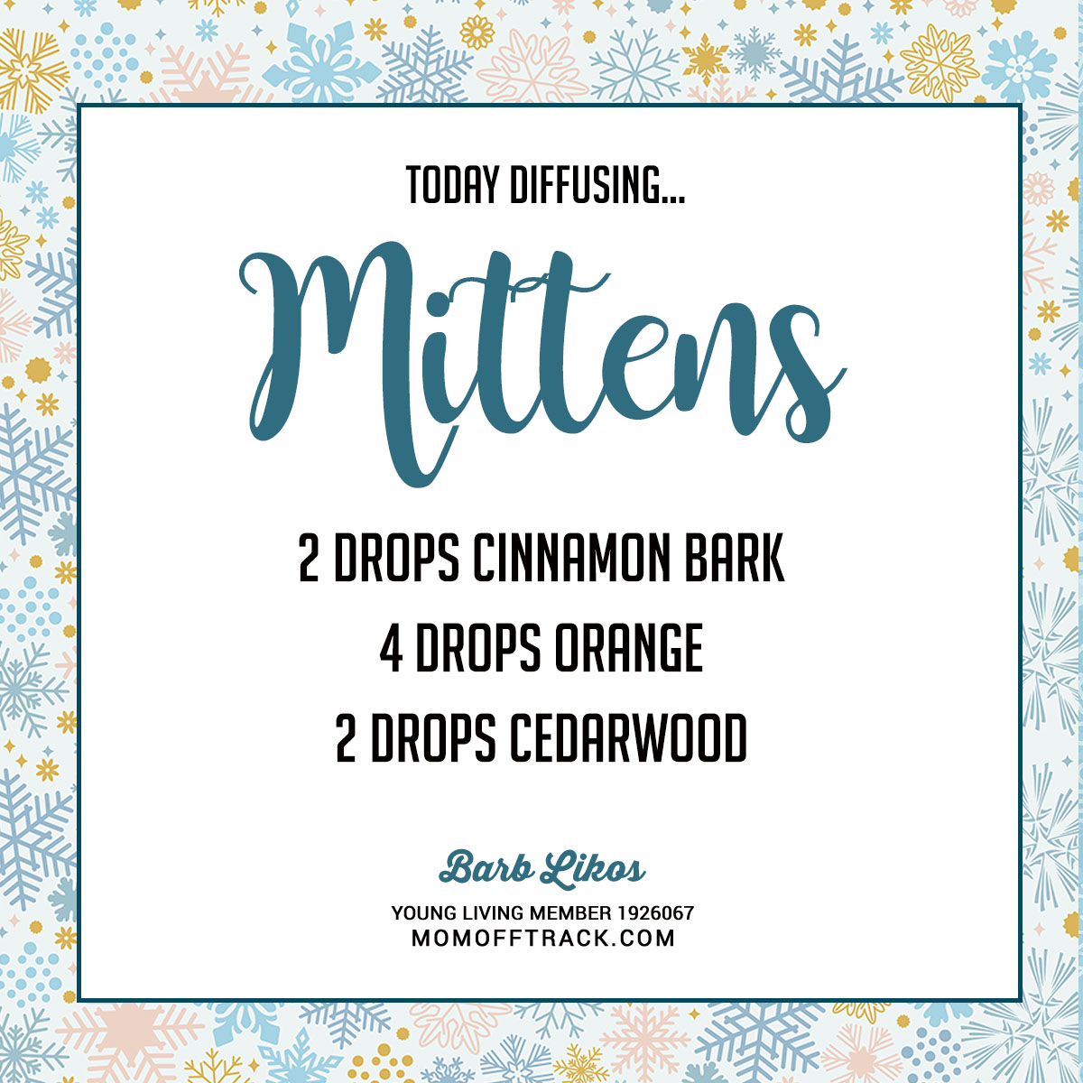 Winter Essential Oil Diffuser Recipes - Mom Off Track